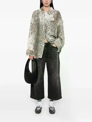 R13 Cropped Wide-leg Jeans With Pleat Detailing