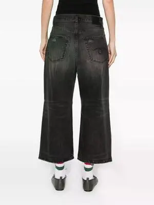 R13 Cropped Wide-leg Jeans With Pleat Detailing
