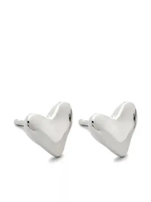 Monica Vinader Heart Stud Earrings - Silver