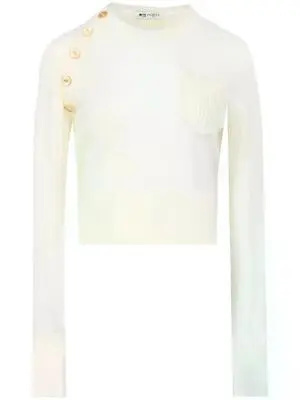 Ports 1961 Logo-button Wool Jumper - Neutrals