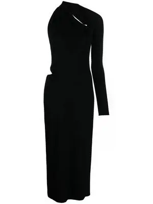 Versace One-shoulder Cut-out Midi Dress