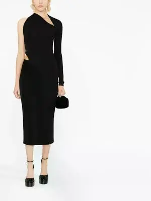 Versace One-shoulder Cut-out Midi Dress