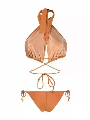 NOIRE SWIMWEAR High-shine Triangle-cup Bikini Set