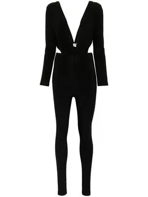 Alchemy Fashions Plunging V-neck Jumpsuit - Black