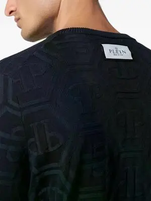 Philipp Plein Monogram Jacquard Crewneck Sweater
