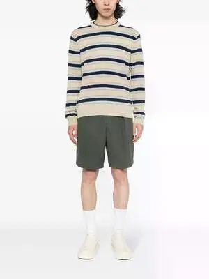Maison Kitsuné Stripe Print Cotton Blend Sweater