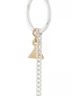 COUP DE COEUR Mismatched Chain Drop Hoop Earrings