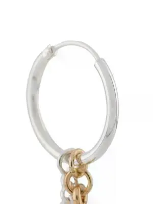 COUP DE COEUR Mismatched Chain Drop Hoop Earrings