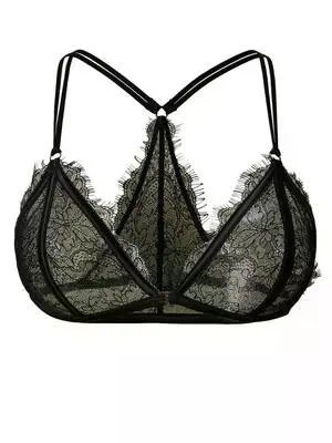 TWINSET Lace Satin Bra - Black