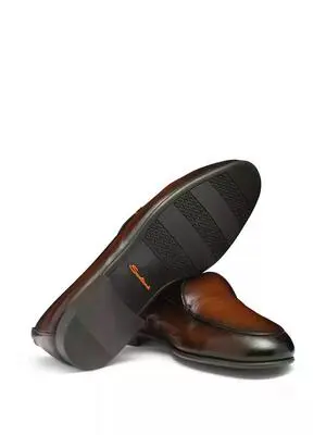 Santoni Leather Loafers - Brown