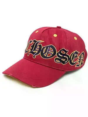 Philipp Plein Gothic Logo-print Distressed Cap - Red