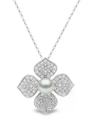 Yoko London 18kt White Gold Petal Pearl And Diamond Pendant - Silver