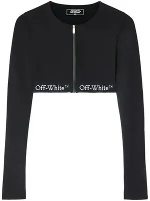 Off-White Logo-band Crop Top - Black