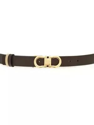 FERRAGAMO Gancini Hammered-leather Belt - Brown