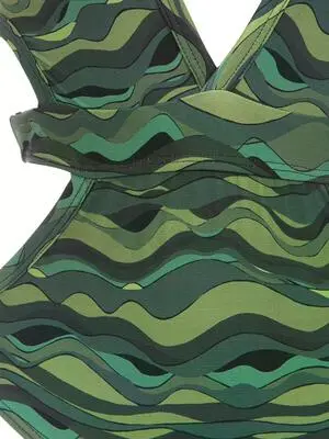 AMIR SLAMA Wave Print Swimsuit