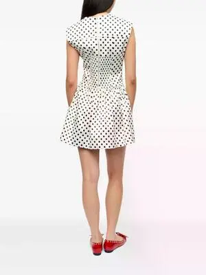GANNI Polka Dot-print Mini Dress - White