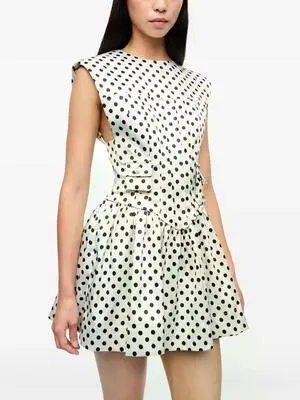 GANNI Polka Dot-print Mini Dress - White