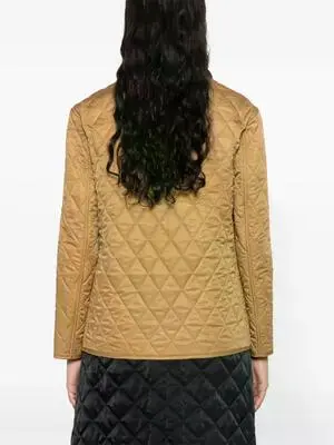 Burberry Quilted Jacket With Corduroy Collar - Brown