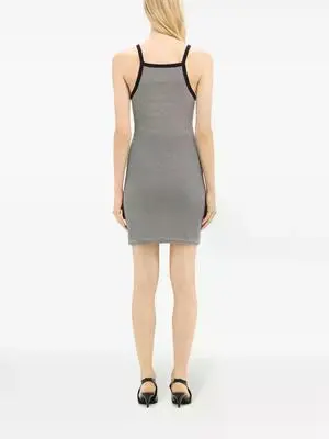 COURREGES Contrast-trim Houndstooth Cotton Mini Dress