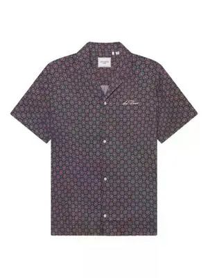 LES DEUX Geometric-pattern Shirt - Blue