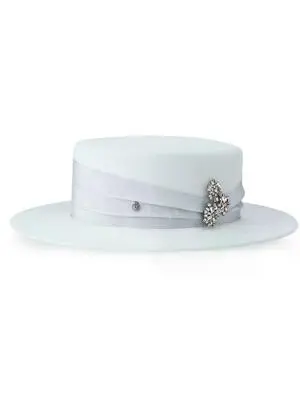 MAISON MICHEL Kiki Wool Fedora Blue