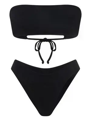LET'S SWIM High-rise Bikini Bottom - Black