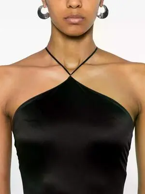 MAISON CLOSE Open-back Halterneck Midi Dress - Black