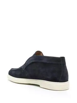 Santoni Suede Flat Loafers - Blue