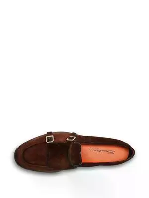 Santoni Suede Monk Shoes - Brown