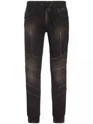 Philipp Plein Logo-appliqué Tapered Jeans