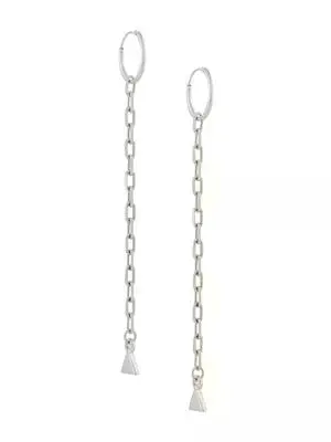 COUP DE COEUR Chain Hoop Earrings - Silver
