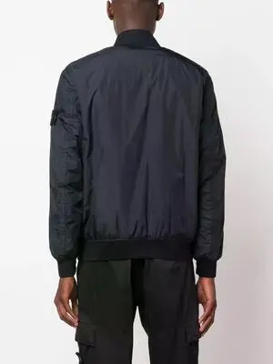 Stone Island Panelled Bomber Jacket With Compass Badge - Blue