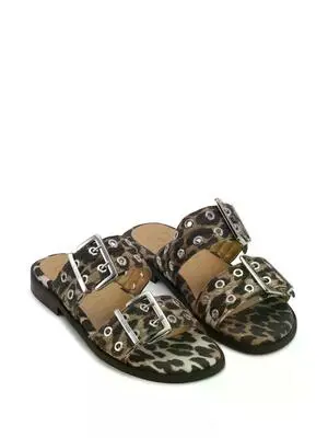 GANNI Buckle Sandals - Brown