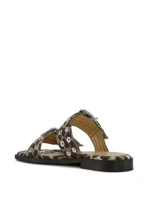 GANNI Buckle Sandals - Brown