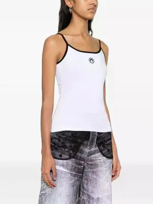 MARINE SERRE Moon Logo Ribbed Scoop Neck Tank Top