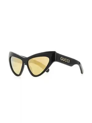 Gucci Logo-lettering Cat-eye Sunglasses