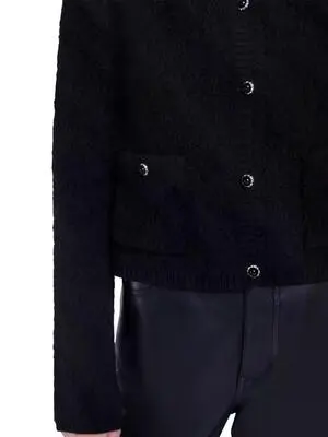 Rabanne Textured Button-up Cardigan With Patch Pockets