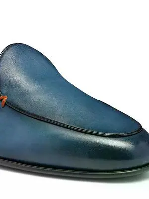 Santoni Leather Loafers - Blue