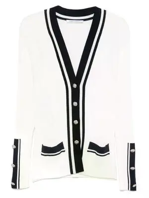 Alberta Ferretti Contrast-trim Cardigan - White