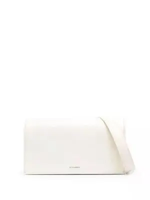 JIL SANDER Logo-stamp Leather Shoulder Bag - Neutrals