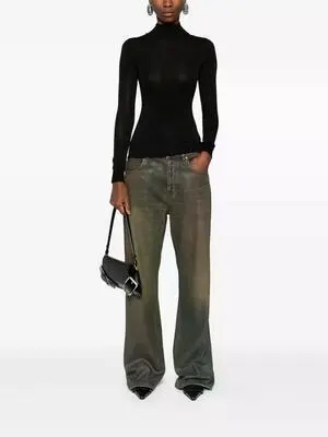 COURREGES Logo-patch Roll-neck Top - Black