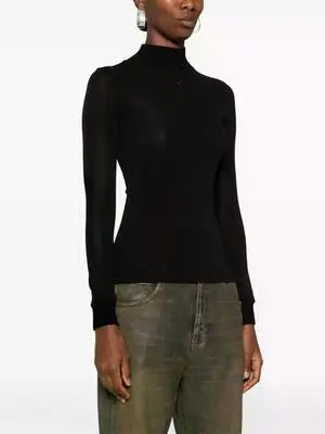 COURREGES Logo-patch Roll-neck Top - Black