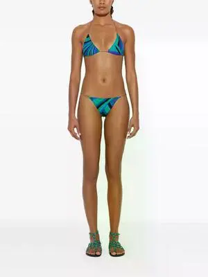 Emilio Pucci Iride-print Triangle Bikini Bottom - Green