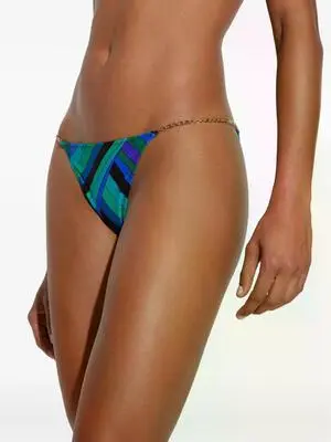 Emilio Pucci Iride-print Triangle Bikini Bottom - Green