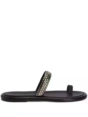 GIUSEPPE ZANOTTI Redouart Stud-embellished Leather Sandals - Black