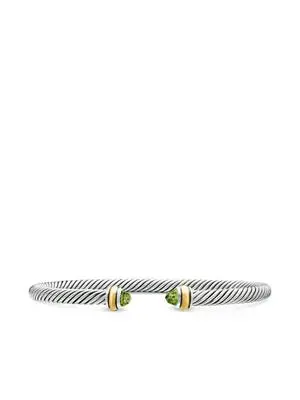 David Yurman 18kt Yellow Gold And Sterling Classic Cable Bracelet - Silver