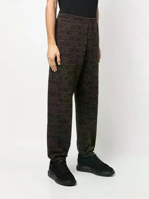 Moschino All-over Embroidered Logo Track Pants