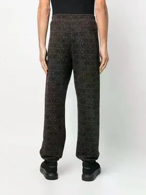 Moschino All-over Embroidered Logo Track Pants