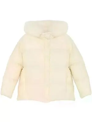 YVES SALOMON Lambswool-trimmed Hooded Jacket - Neutrals