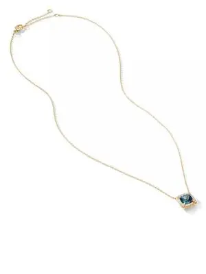 David Yurman 18kt Yellow Gold Petite Chatelaine Topaz And Diamond Necklace